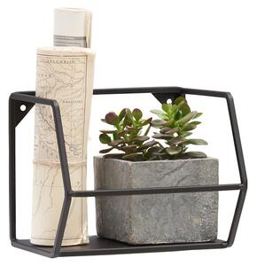 Raft VALO, stejar/negru, lemn/metal, 35x25x35 cm | FAVI.ro