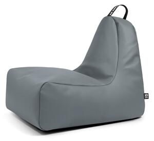 Fotoliu puf pentru copii gri cu tapițerie din imitație de piele Pad M ...