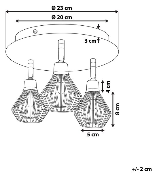Spot cu 3 lumini VOLGA Reglabil Metal Negru | FAVI.ro