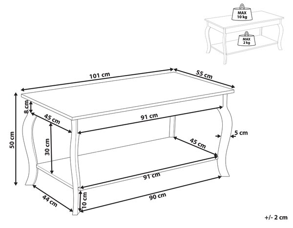 Măsuță de cafea HARTFORD Alb | FAVI.ro