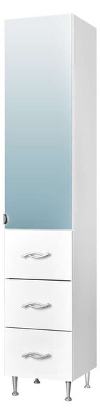 Mobilier baie - Dulap soldat cu oglinda si 3 sertare - alb - 35x170x34 ...