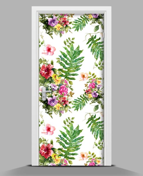 Autocolant pentru uși model floral | FAVI.ro