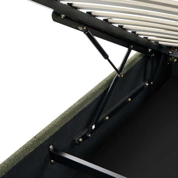 Pat otoman fără tăblie Boucle DINAN 140 x 200 cm Verde închis | FAVI.ro