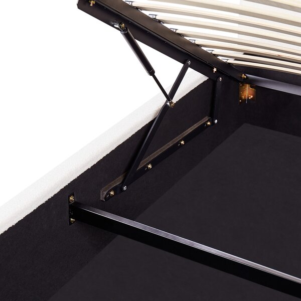 Pat otoman Boucle VAUCLUSE 160 x 200 cm Alb-murdar | FAVI.ro