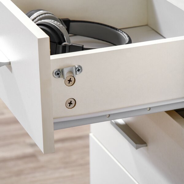 HOMCOM Corp de Birou Depozitare Birou pe Roți 3 Sertare Blocabile 40 x ...