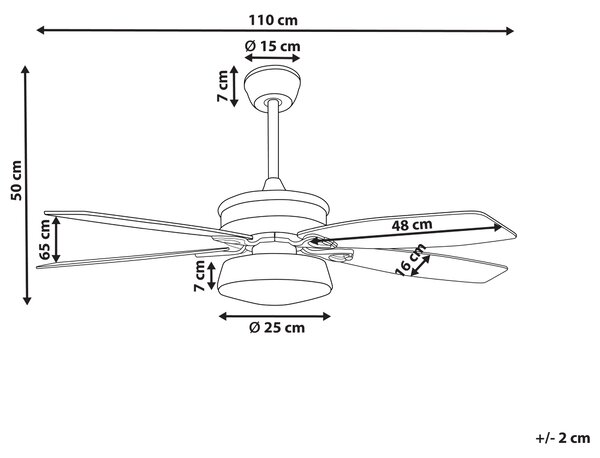 Ventilator de tavan cu lumină LOGAN Cu telecomandă LED Alb | FAVI.ro