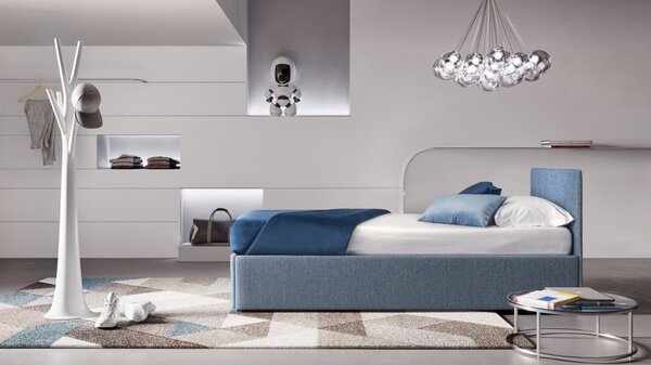 Pat / Divan suprapus cu somiera rabatabila, tapitat cu stofa, Gelsomis ...