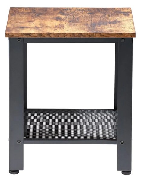 Masuta cafea ROMAN, nuc/negru, PAL/metal, 40x40x45 cm | FAVI.ro