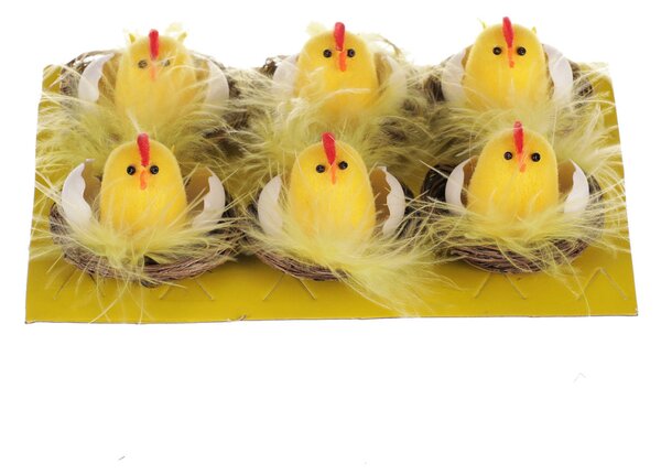 PUI ÎN COAJA DE OU , DECORAȚIE DE PRIMĂVARĂ/PAȘTE 6BUC/SET | FAVI.ro