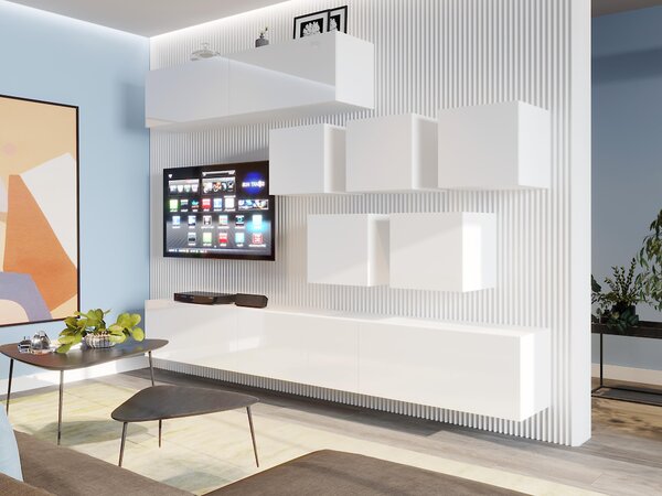 Z0ND0 Mobilier living Berny 62 (alb + Alb lucios). 1087186 | FAVI.ro