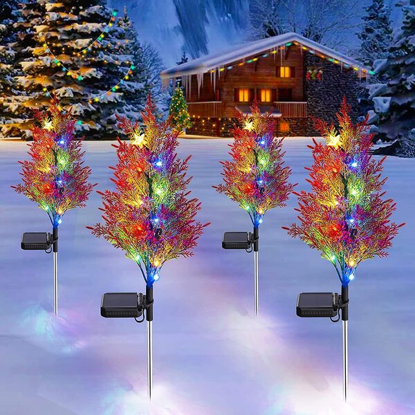 Set 2 x Copac Tuia, Panou solar cu lumini LED | FAVI.ro
