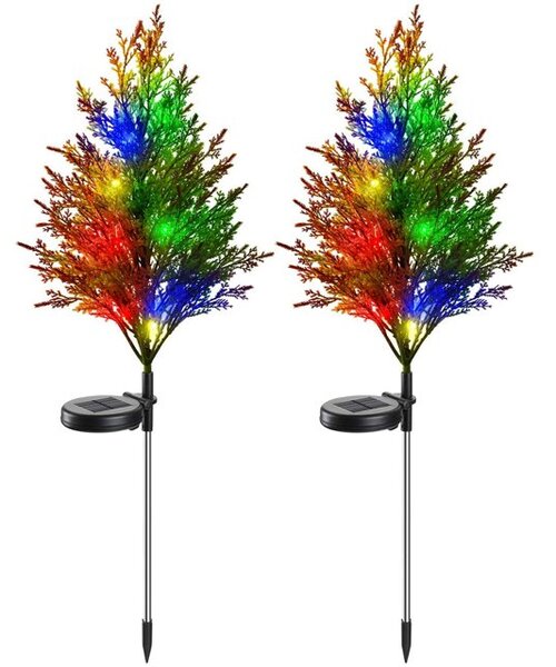 Set 2 x Copac Tuia, Panou solar cu lumini LED | FAVI.ro