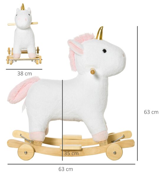 HOMCOM Balansoar pentru copii 2 in 1cu Roti, Sunete Integrate ...