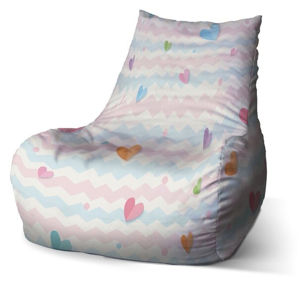 Sac de șezut Bean inimioare colorate - pentru copii, colorat | FAVI.ro