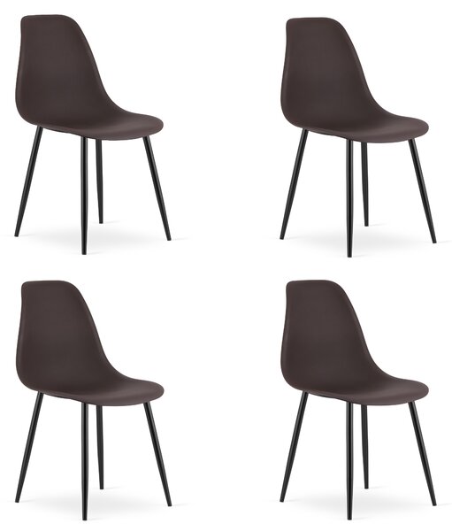Set 4 Scaune Bucatarie/Dining Velo Plus Maro | FAVI.ro