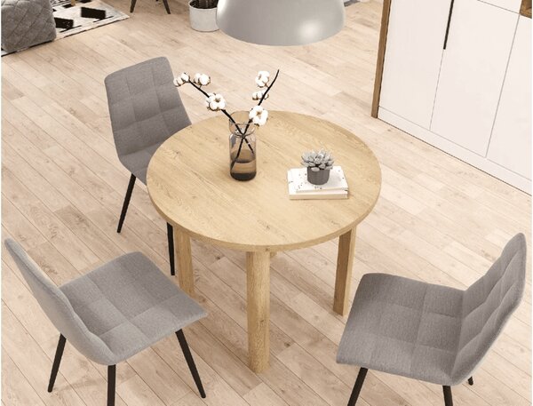 Masa de dining rotunda ADAM 80x80 cm, decor stejar Cremona Torro | FAVI.ro