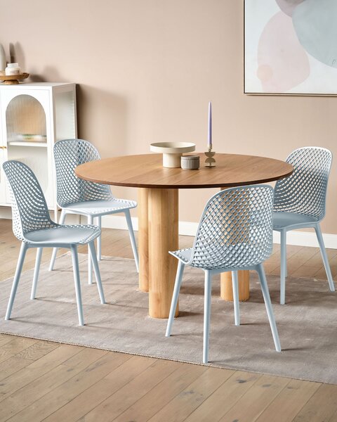Set de 4 scaune dining EMORY Albastru deschis | FAVI.ro