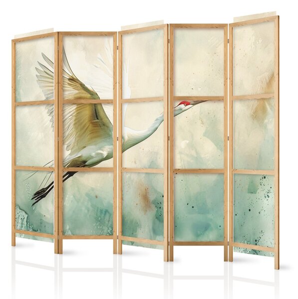 Paravan japonez - Crane in flight - bird painted in watercolour ...