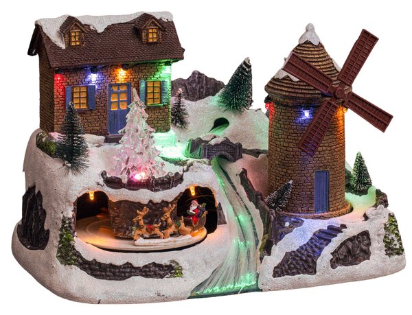 Figurina de Crăciun, moara de vânt cu iluminare LED | FAVI.ro