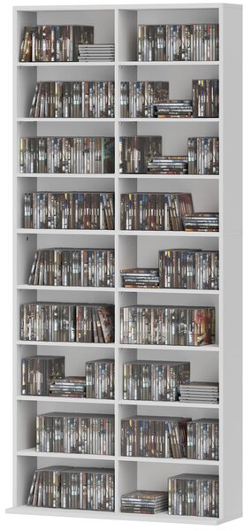 HOMCOM Raft pentru DVD-uri, Raft de depozitare CD, 14 rafturi reglabile ...