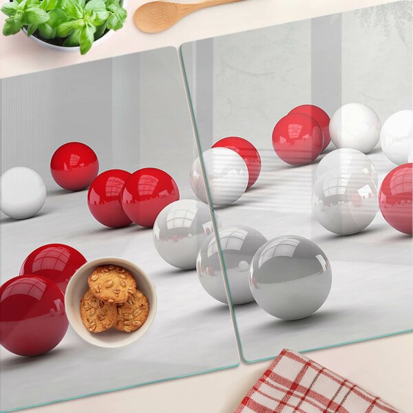 Tocător de bucătărie Bile roșii și albe | FAVI.ro