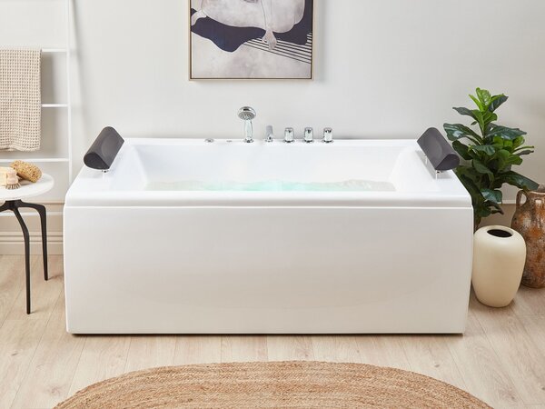 Cada de colt LED cu hidromasaj MONTEGO 172 x 83 cm Alb | FAVI.ro