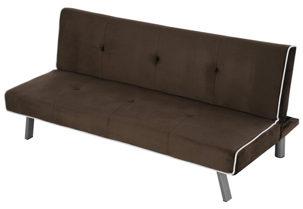 Homcom Canapea extensibila Rabatabila cu Structura din Lemn Maro 170 x ...