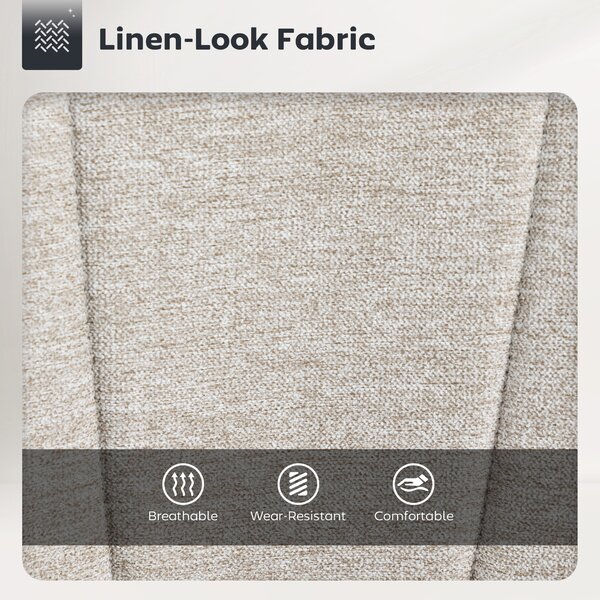 HOMCOM Set 2 Scaune de Bar Rotative din Țesătură cu Înălțime Ajustabilă ...