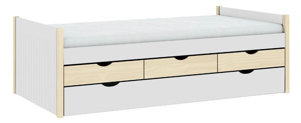 Pat pentru copii alb/în culoare naturală cu spațiu de depozitare 90x190 ...