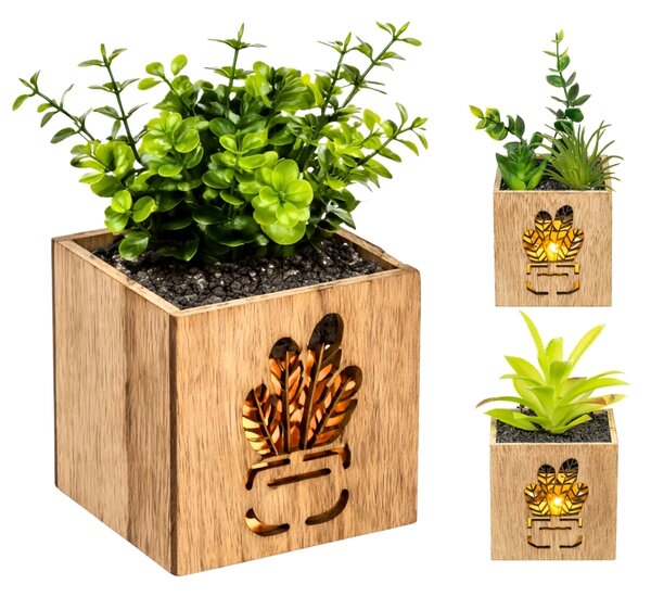 Planta artificiala in ghiveci cu iluminare LED 7,5x15 cm | FAVI.ro