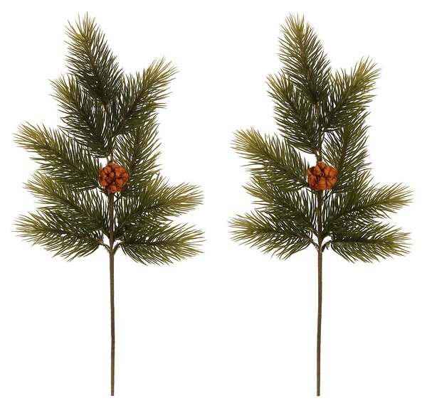 Set de ramuri de pin cu conuri, 50 cm, 2 bucăți,verde | FAVI.ro