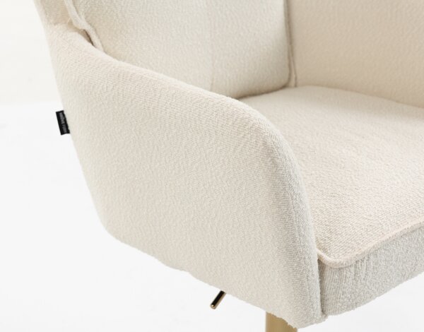 HR250N Scaun Crem Boucle Bază Aurie | FAVI.ro