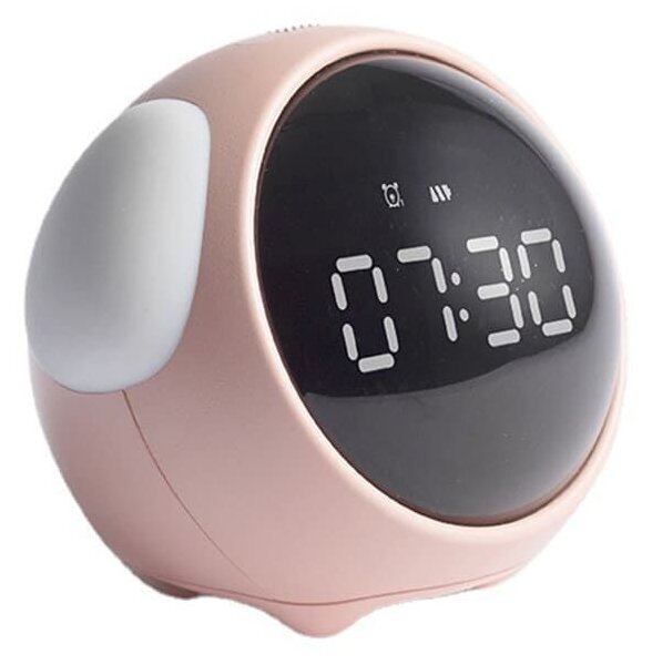 Ceas deșteptător digital EMOJI și lumină de noapte - roz | FAVI.ro