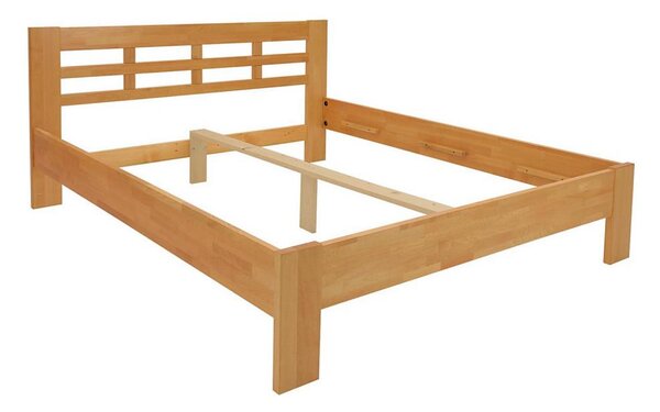 Pat dublu din lemn masiv ANGELA 180x200 cm nuc deschis | FAVI.ro