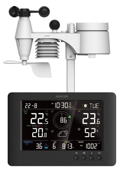 Sencor - Stație meteo profesională cu ecran LCD și alarmă 5V/1xCR2032 ...