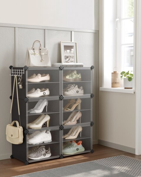 Raft modular cu compartimente BOXIFY, negru | FAVI.ro