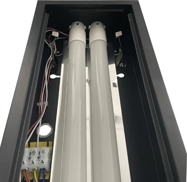 Corp de iluminat fluorescent 2xG13/18W/230V negru 120 cm | FAVI.ro