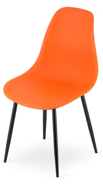 Set 2 scaune portocalii OSAKA cu picioare negre | FAVI.ro