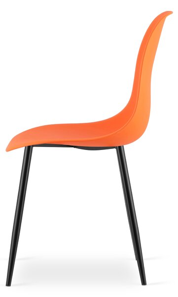 Set 2 scaune portocalii OSAKA cu picioare negre | FAVI.ro