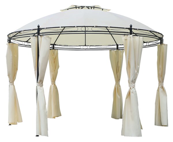 Outsunny Foisor de Gradina Rotund cu Acoperis Dublu, din Otel si ...