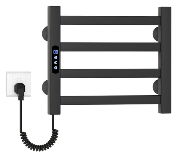 Port-prosop electric TRENDYS, 45 x 65 cm, digital, negru mat, cu 4 ...