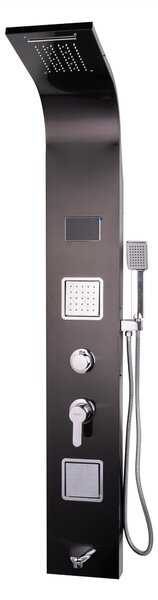 Panou dus TRENDY’S, cu hidromasaj inox 5 functii Digital Thermo, negru ...