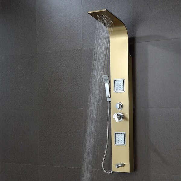 Panou dus TRENDY’S, cu hidromasaj inox 5 functii Digital Thermo, gold ...