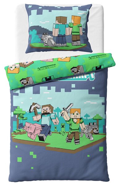 Lenjerie de pat pentru copii Minecraft Up toBattle , 140 x 200 cm, 70 x ...