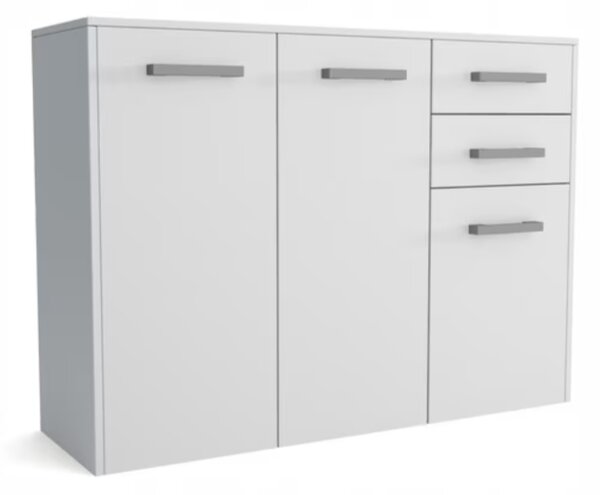Comoda cu 3 usi si 2 sertare, alb, 112 82 33 cm, Bortis Impex | FAVI.ro
