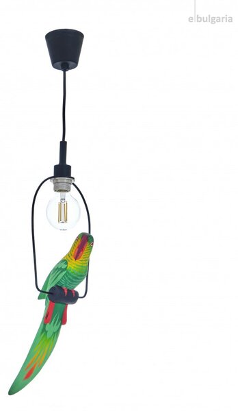 Lustra camera copii Papagal verde, 1 bec E27, 40W | FAVI.ro