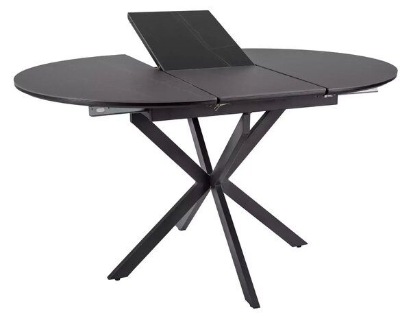 Masa extensibila GASTON, negru mat cu efect de marmura, ceramica/metal ...