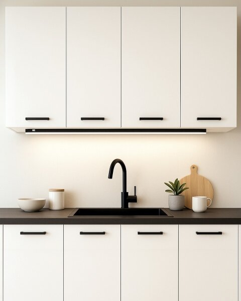 Corp de iluminat LED sub dulap TUBE, 18W, 230V, 120 cm, negru | FAVI.ro