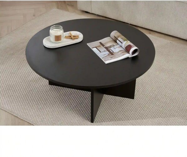 Masuta cafea SOLEIL, negru, PAL melaminat, 90x90x40 cm | FAVI.ro
