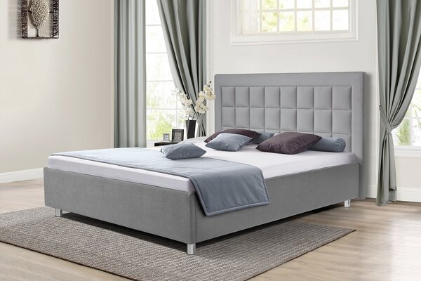 Pat tapitat Bellini 2, somiera ortopedica Gri | FAVI.ro